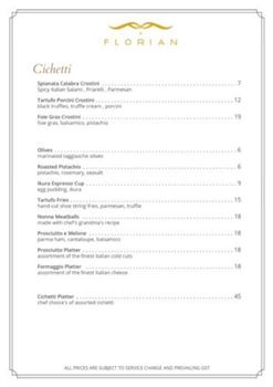Florian - Mouthwatering Venetian Menu & Cocktails