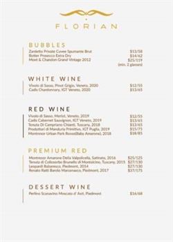 Florian - Mouthwatering Venetian Menu & Cocktails