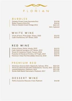 Florian - Mouthwatering Venetian Menu & Cocktails